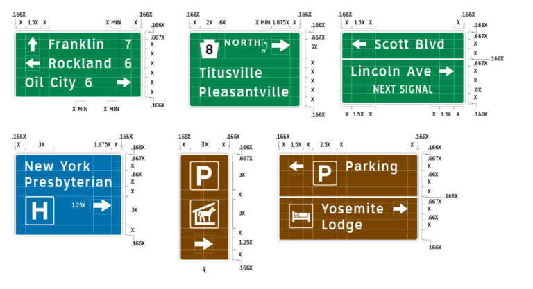 Conventional Road Guide Signs: Proportion Based Grid System | ClearviewHWY
